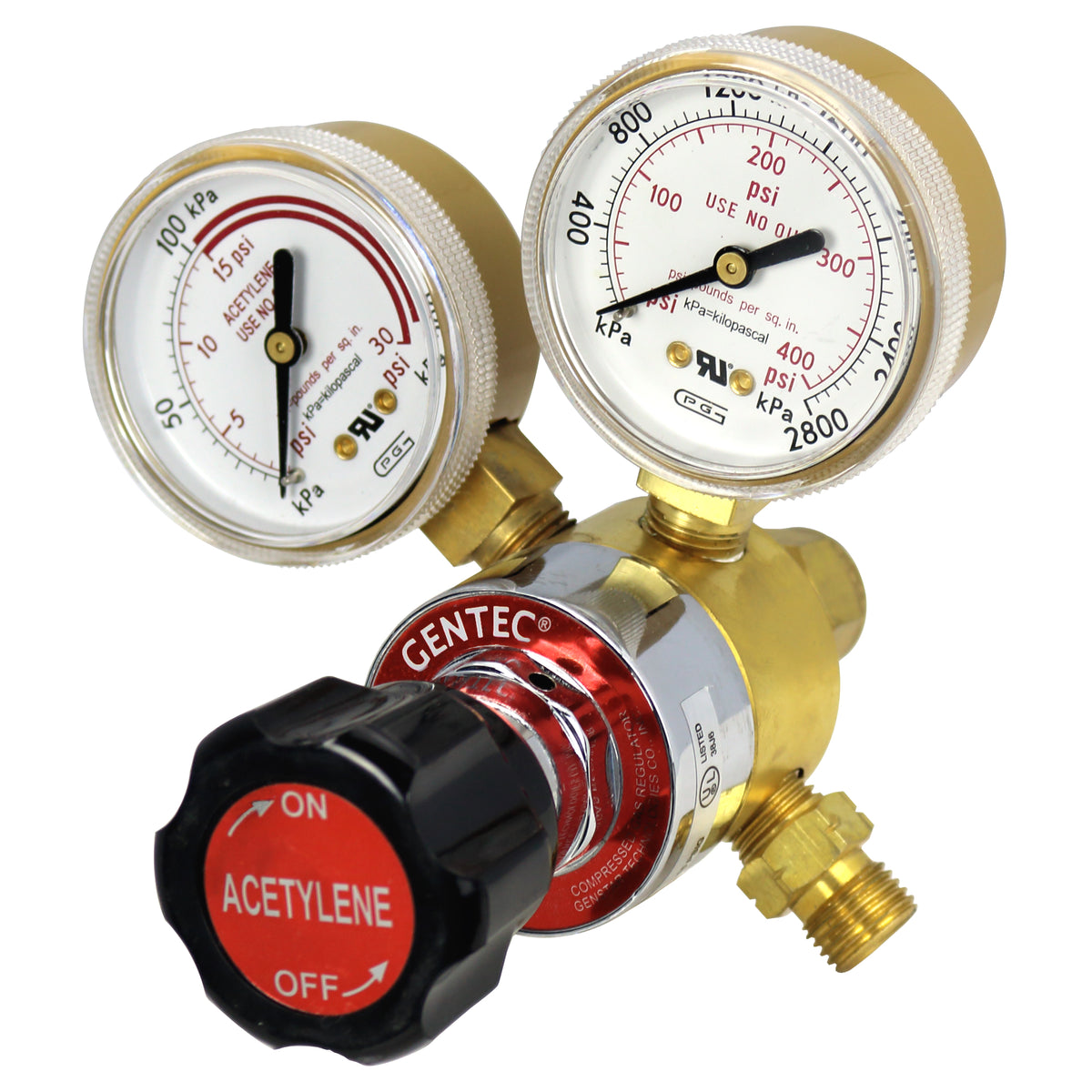 GENTEC 210Y-15 Light Duty, Rear Entry, Acetylene - CGA200 – GTC Direct Inc